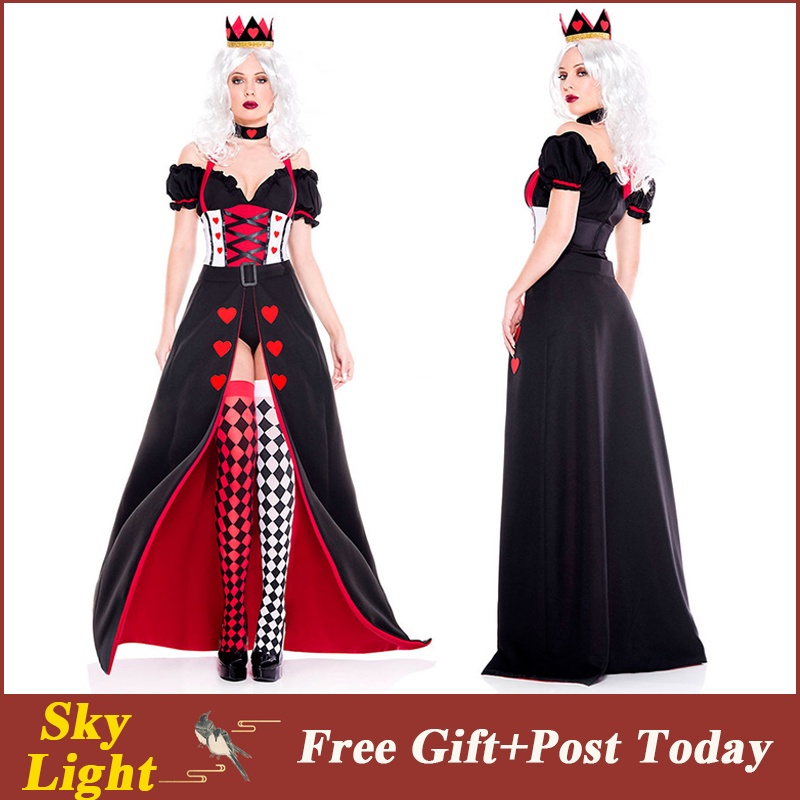 Red Queen Of Hearts Princess Dress Alice In Wonderland Cosplay Fancy