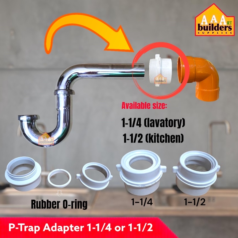 P-Trap Adaptor for Lavatory or Kitchen 1-1/4 or 1-1/2 Sold per piece ...