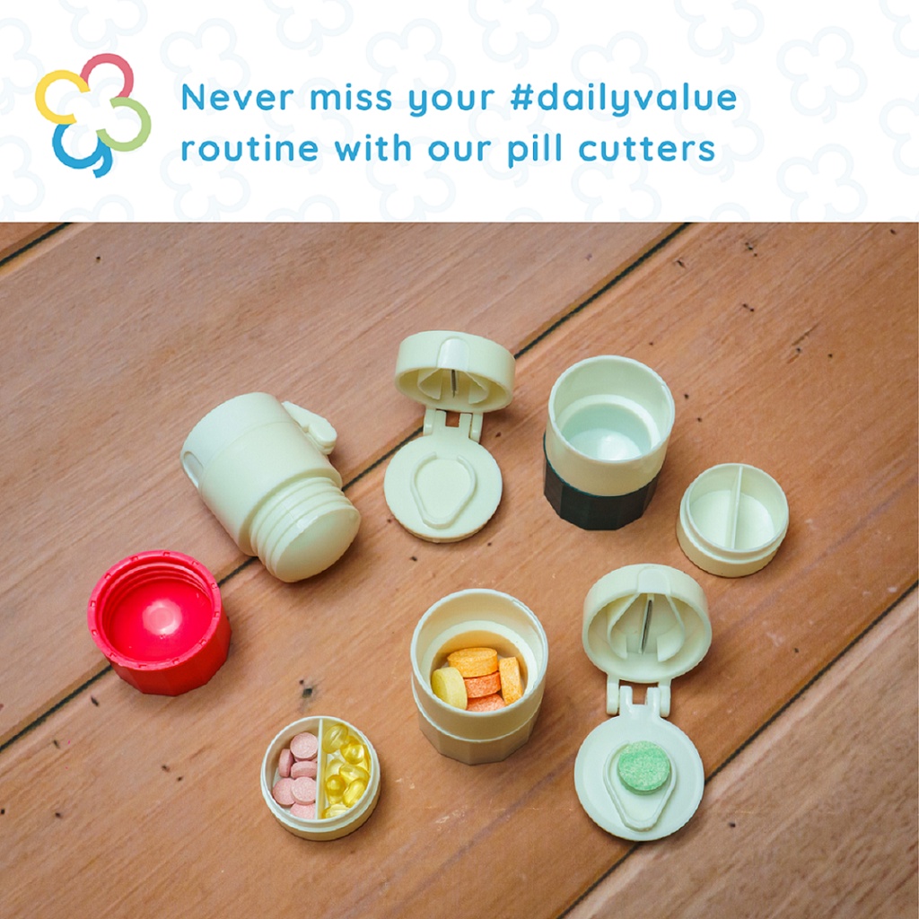 Medicine 4 layer storage box with pill/tablet cutter and grinder ...