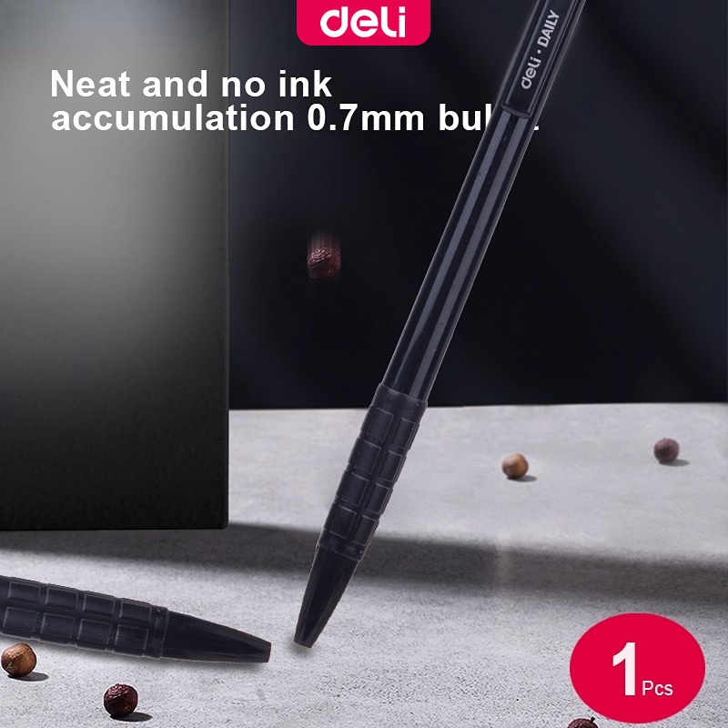 Deli 0.7mm Ballpoint Pen 1Pcs Black Ink Ballpen Student Write Pen ...