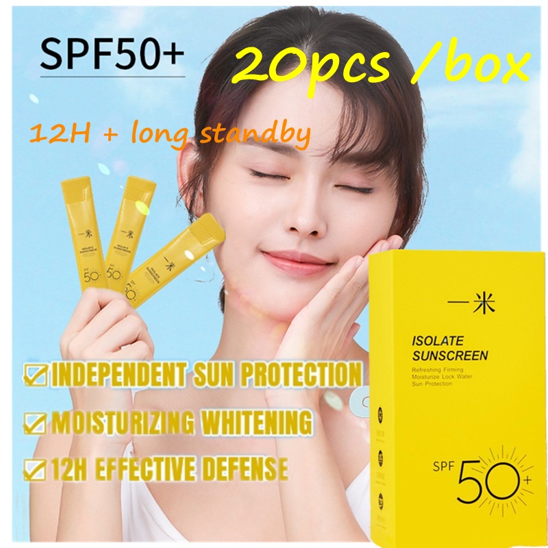 20PCS/BOX Sunscreen spf 50 suncream face body sunblock cream Whitening ...