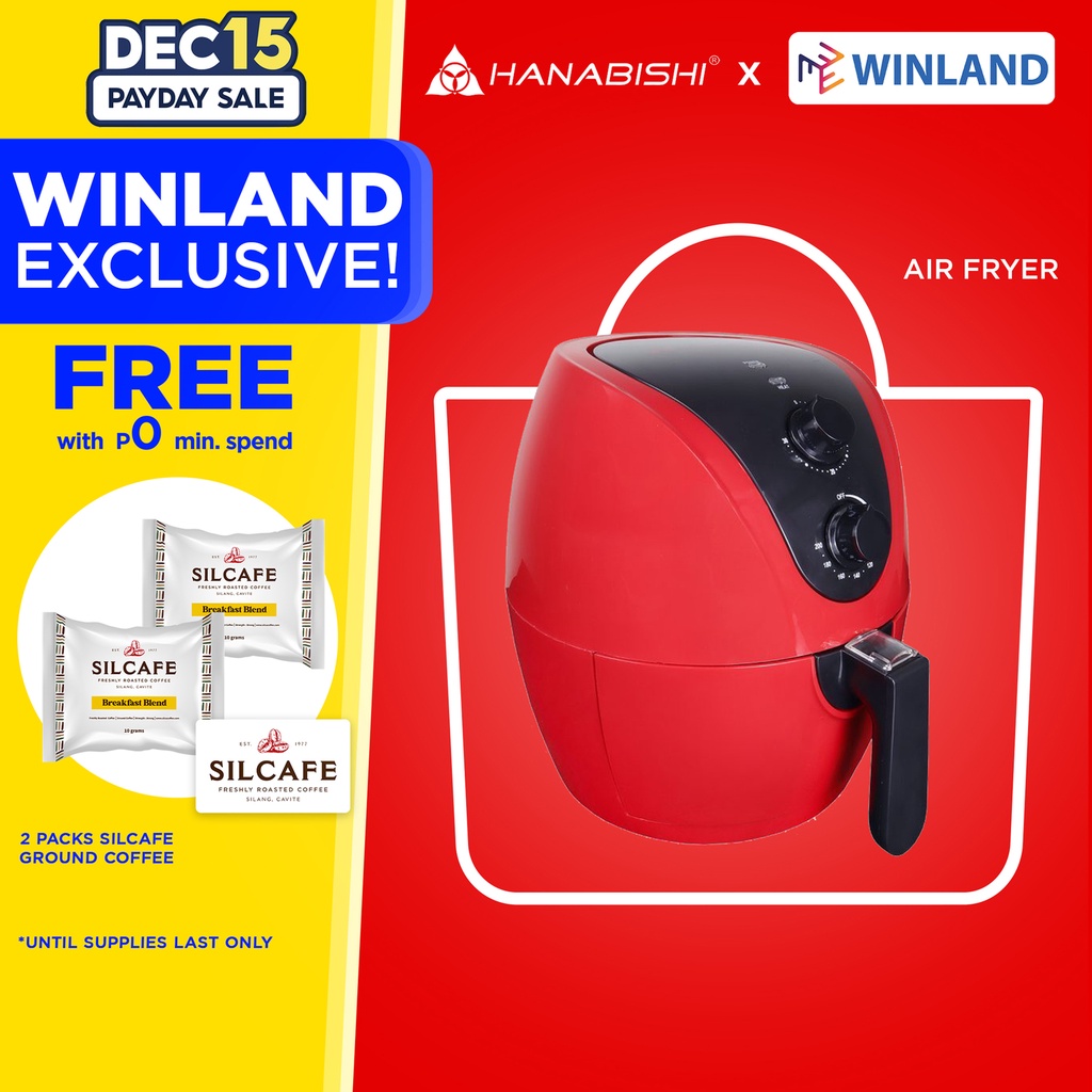 HANABISHI by Winland Air Fryer 3.2L,Rapid Hot Air Technology,Non-Stick,Multi-Function HAFRYER32 ...
