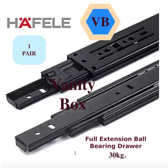 Hafele Full Extension Ball Bearing Drawer Runners 30 kg (1PAIR ...