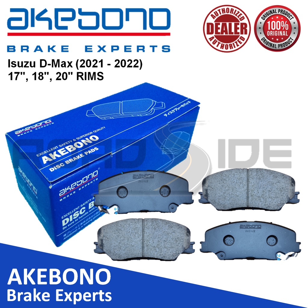 Akebono Front Brake Pads for Isuzu D-Max (2021 - 2022) 17", 18" & 20" RIMS | Shopee Philippines
