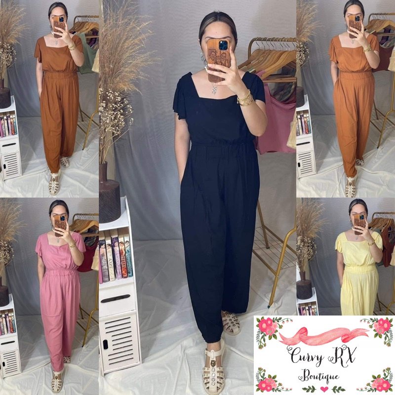 Plus Size Jasmine Top and Pants Coordinates Set with Side Pockets ...