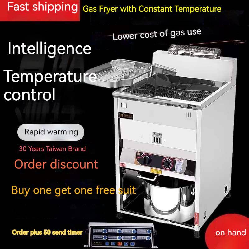 Gas deep fryler steak large -capacity fried pot electric fryer single ...