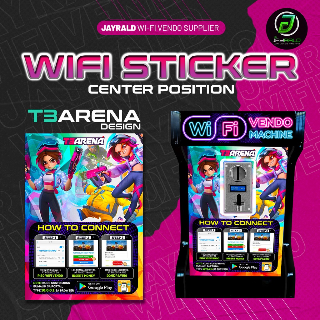 WiFi Machine Sticker A4 Size (Waterproof) T3 ARENA Design CENTER ...
