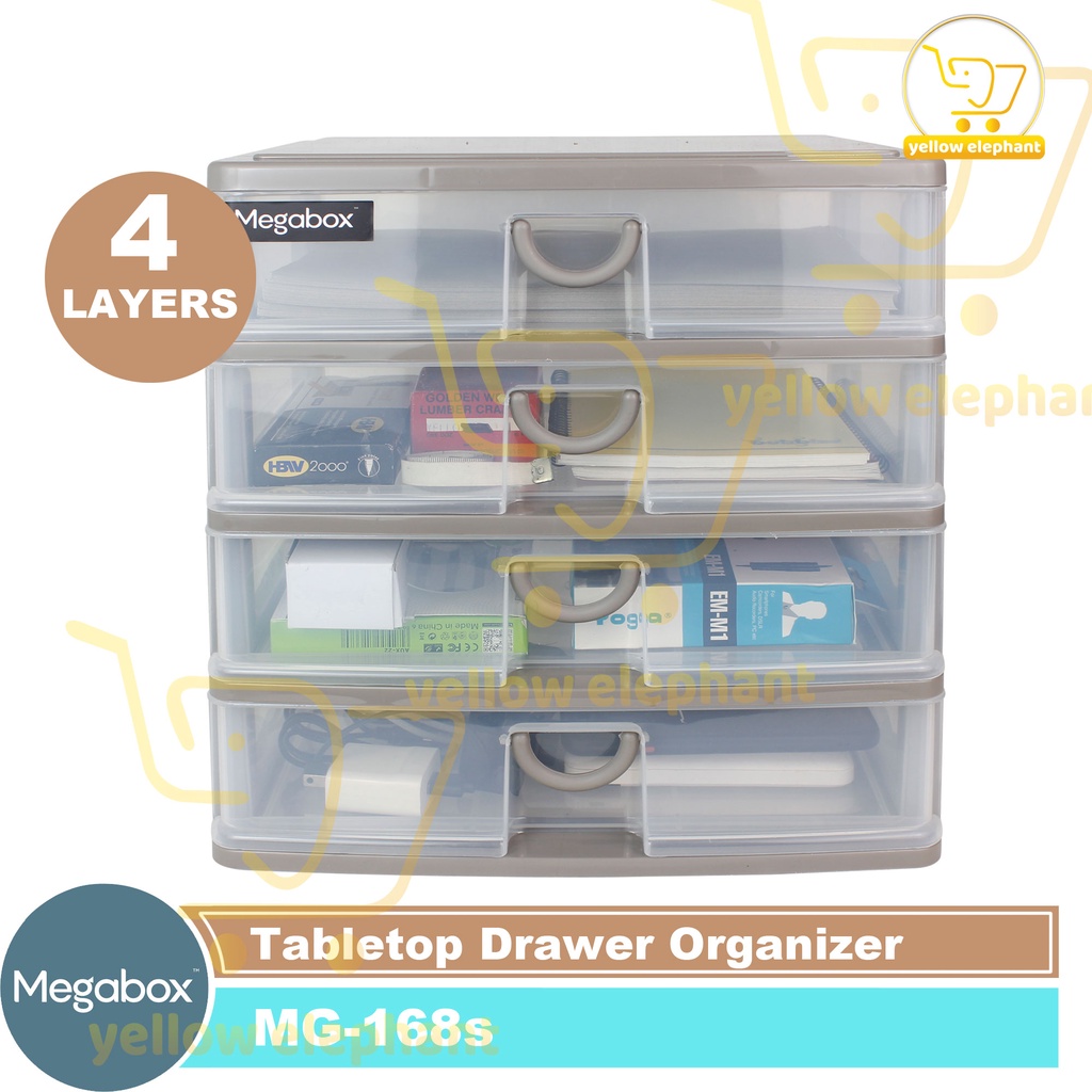 MEGABOX MG-168S Drawer 4 Layers (GRAY) | Shopee Philippines