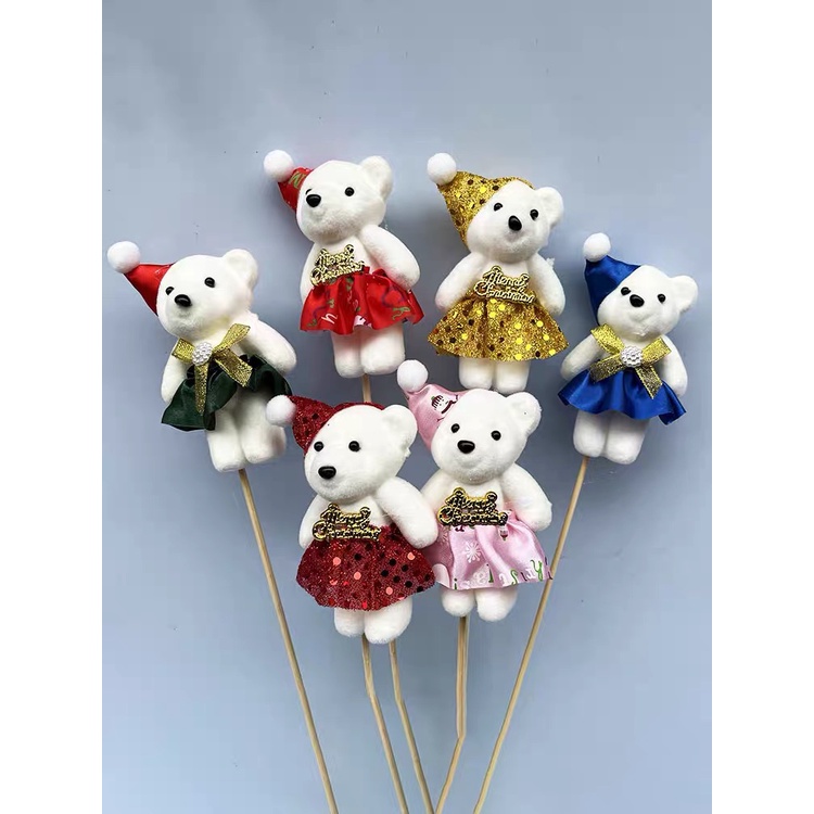 Christmas Teddy Bear 10pcs Foam Bear Small Bear for Flower Bouquet ...