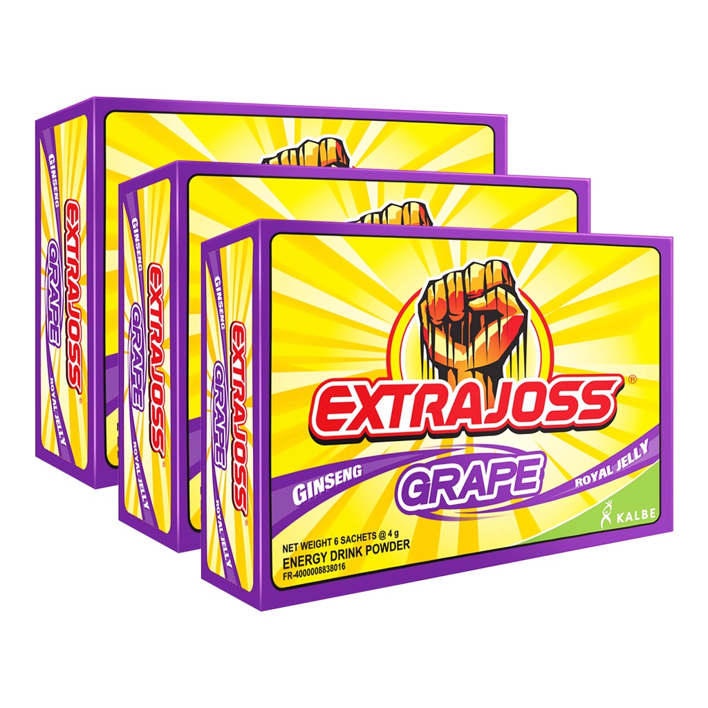 Extra Joss Energy Drink - Grape Flavor 3 Packs (18 Sachets) | Shopee ...