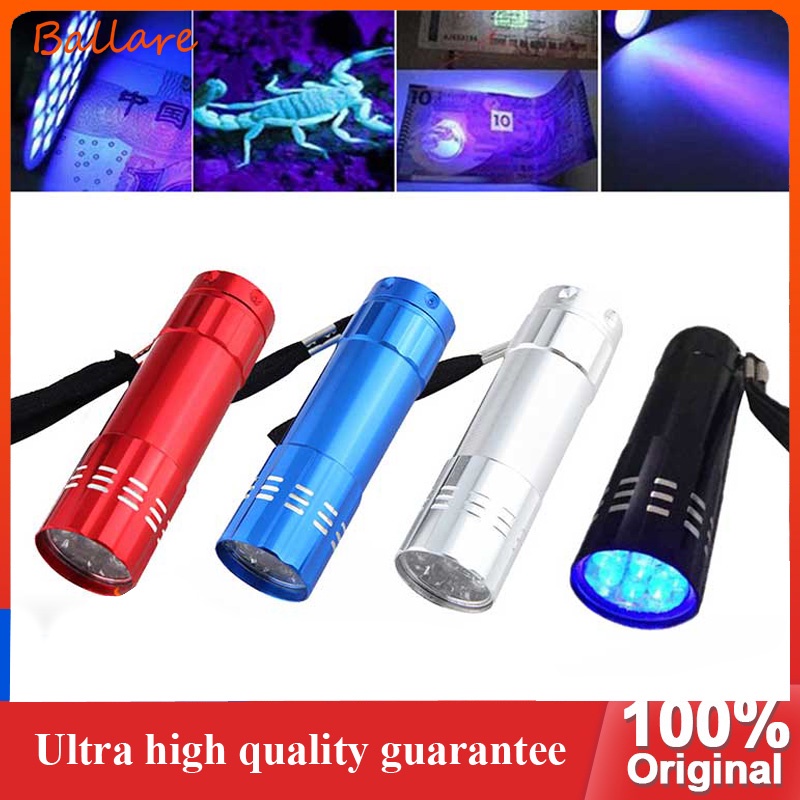 [bel-COD] Waterproof 395nm Ultraviolet 9 LED Flashlight UV Light Torch ...
