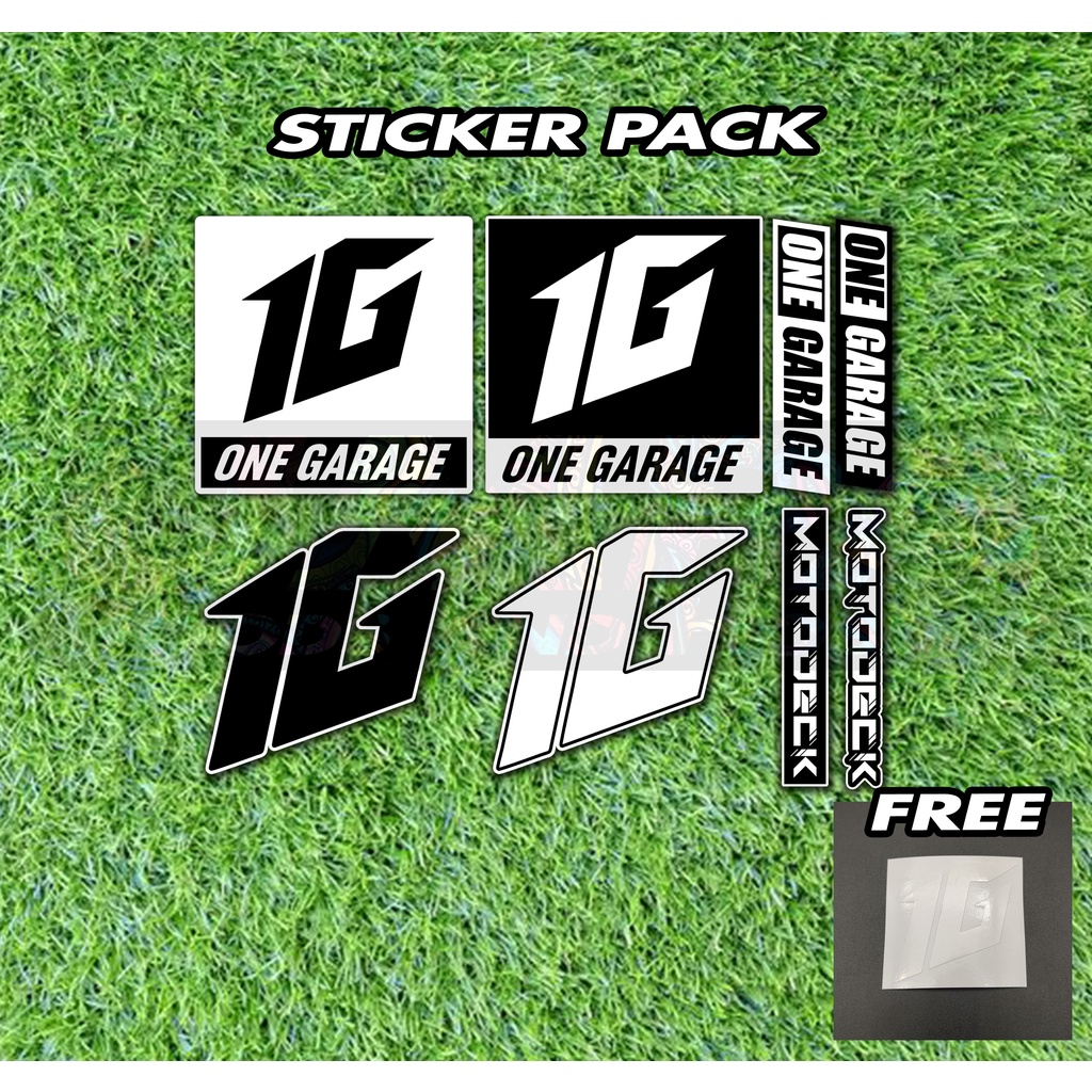 1G Motodeck One Garage Sticker Decal Pack - For motorcycle car van ...