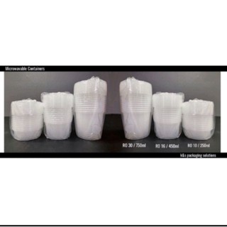 Microwavable Plastic Containers (10s ) RE500 RE750 RE1000 RO10 RO16 ...