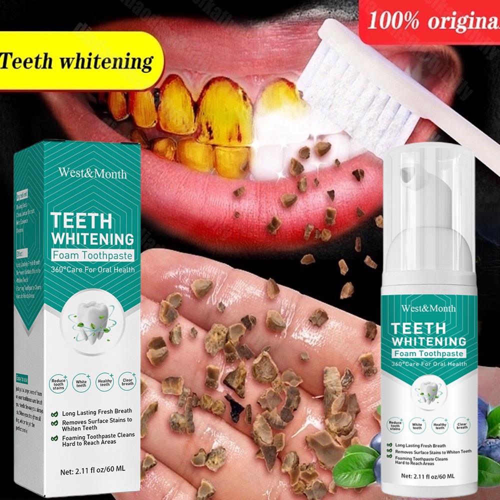 Teeth Whitening Mousse Mint Toothpaste Remove Plaque Stains Oral Odor ...