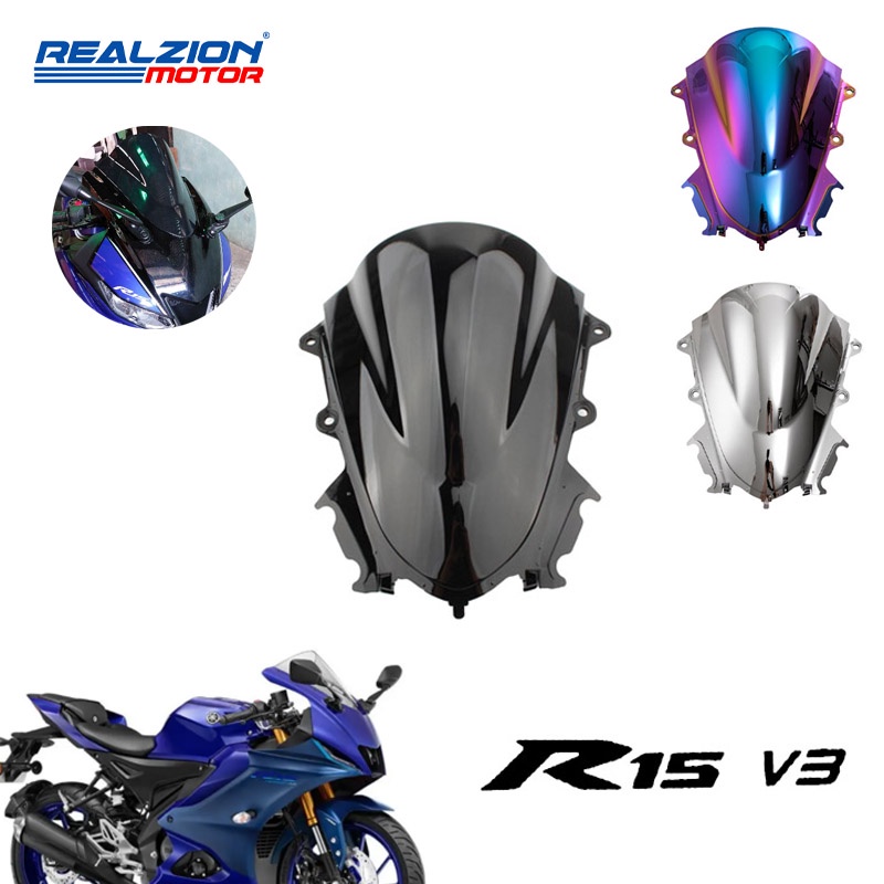 REALZION MOTOR For YAMAHA R15 V3 High windshield Double Bubble Cowling ...