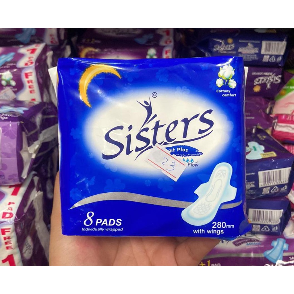 Sisters | Night Plus, Heavy Flow | With Wings | 280mm | 8 Pads | Shopee ...