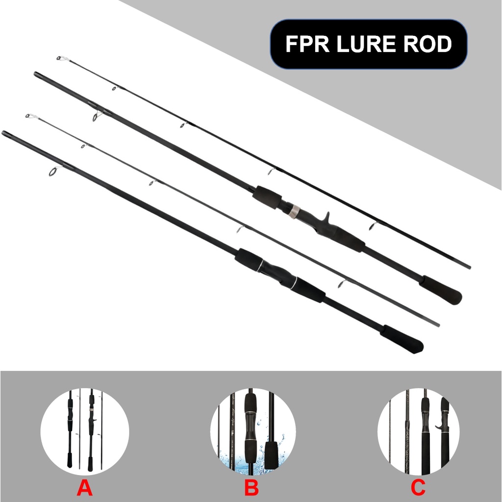 FRP Lure Rod Set 1.8 M 2.1 M Spinning Casting Fishing Rod Throwing Rod ...
