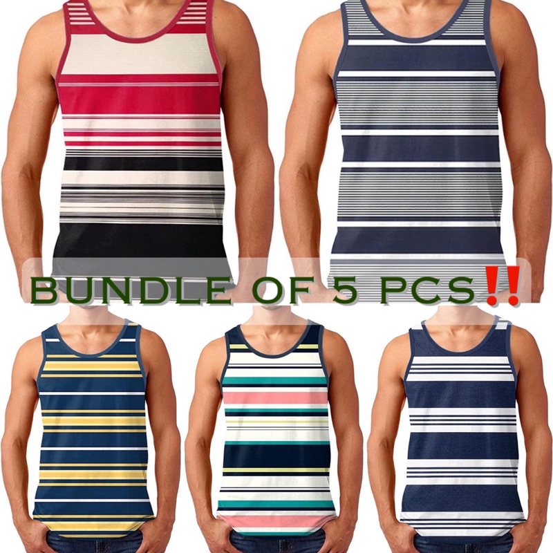 [ BUNDLE OF 5 PCS ‼️] Summer Sando for Men - Small to Large Fit ...