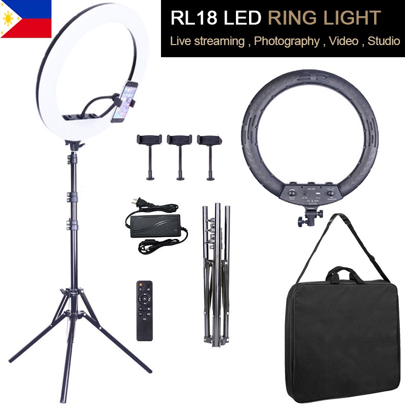 18 Inch 45cm LED Ring Light With 190cm Tripod Stand And 3*Cellphone ...
