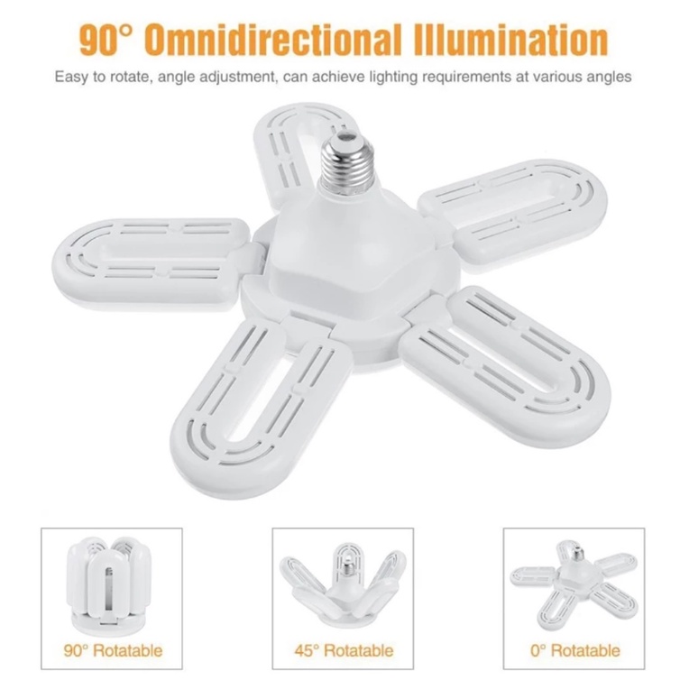 U-Shaped Lamp 80W five point LED lamp 6500K -with E27 socket | Shopee ...