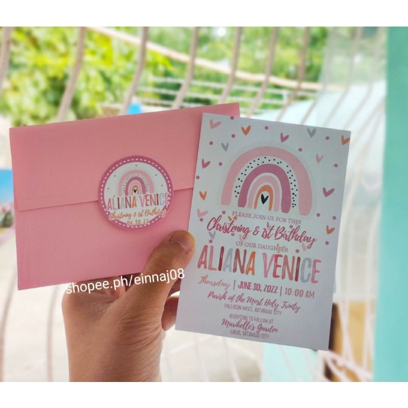 Rainbow Boho Invitation 3R size | Shopee Philippines