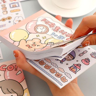 50 Sheets Sticker Cute Handbook Stickers For Notebook Set Combination ...