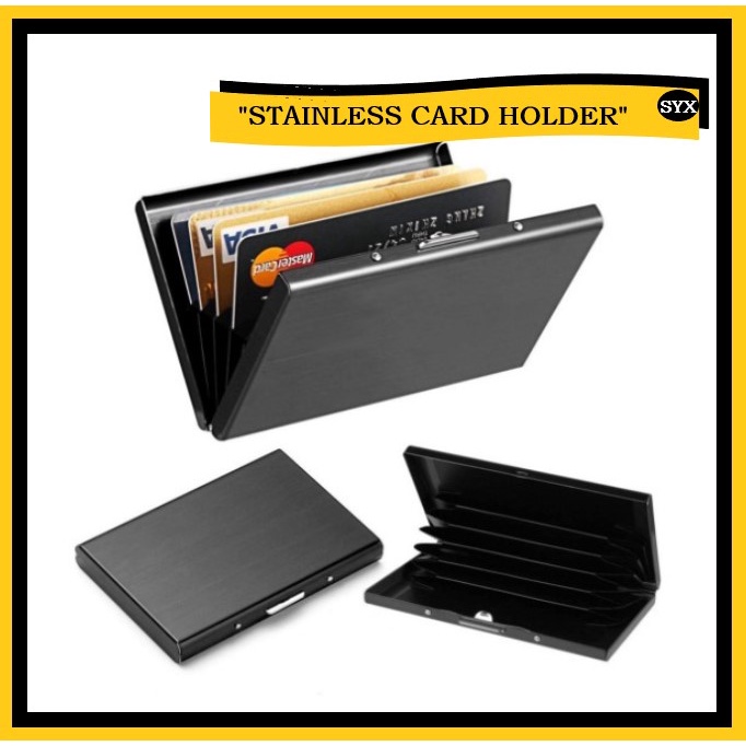 Men Anti-scan Stainless Steel Case RFID Blocking Wallet ID Credit Card ...