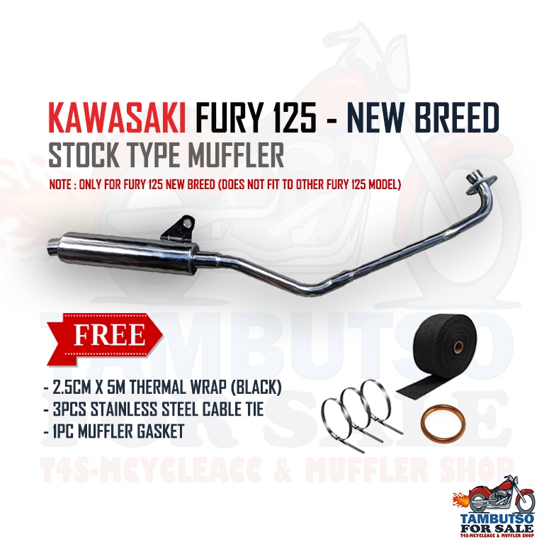 Kawasaki Fury 125NB Stock Pipe Type NEW BREED Muffler for Fury 125 ...
