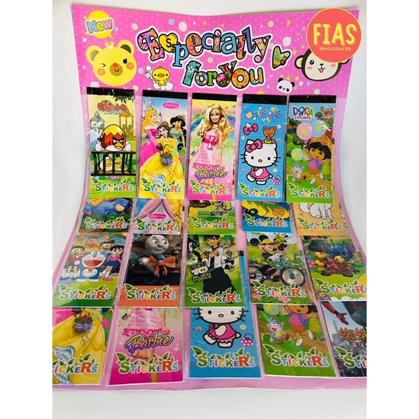 20 Pieces Long Sticker Booklet Assorted Design / Paninda | Shopee ...