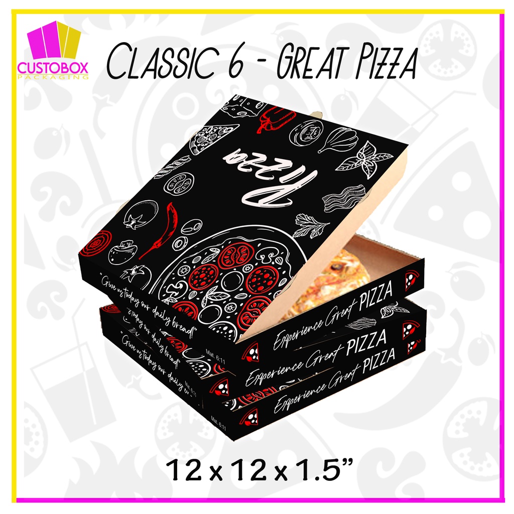 Pizza Box Corrugated / C6- 12" GREAT PIZZA / 50pcs | Shopee Philippines