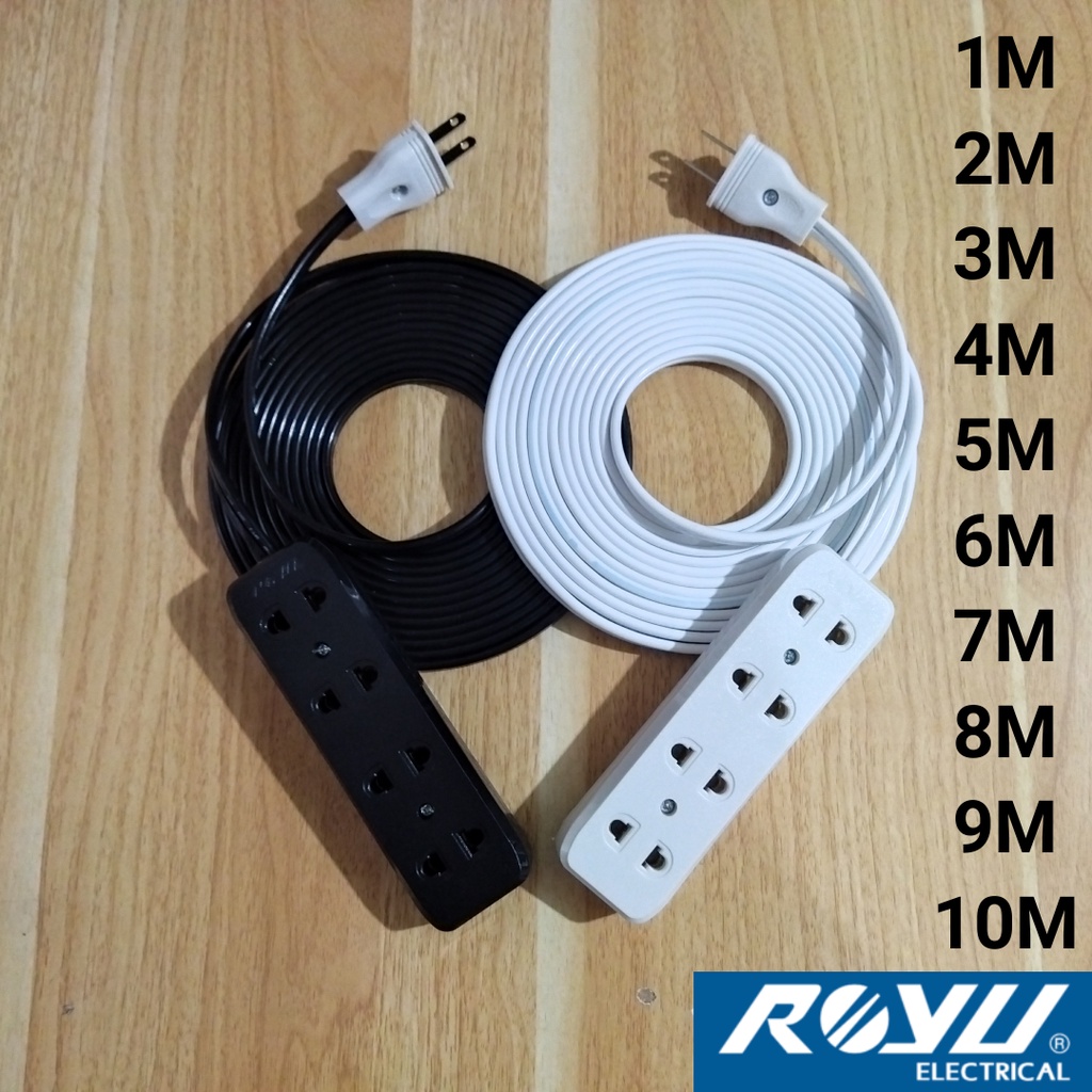 ROYU Extension Cord Wire Universal 4-Gang Outlet Heavy Duty 1, 2, 3, 4 ...