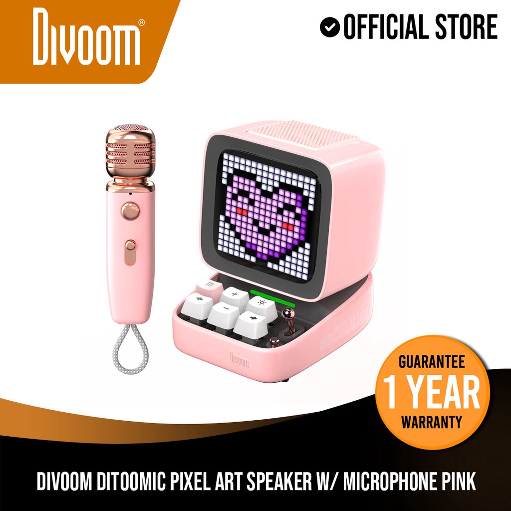 Divoom DitooMic Pixel Art Speaker w/ Microphone Pink | Shopee Philippines