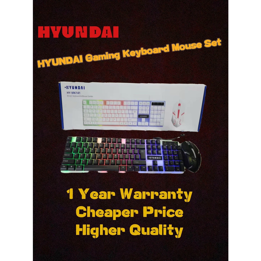 HYUNDAI Brand New Gaming Keyboard Mouse Set LED Gaming Keyboard Gaming ...