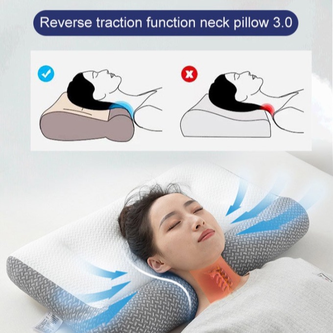 Reverse Traction Soybean Fiber Pillow Neck Pillow Helps Sleep, Health ...