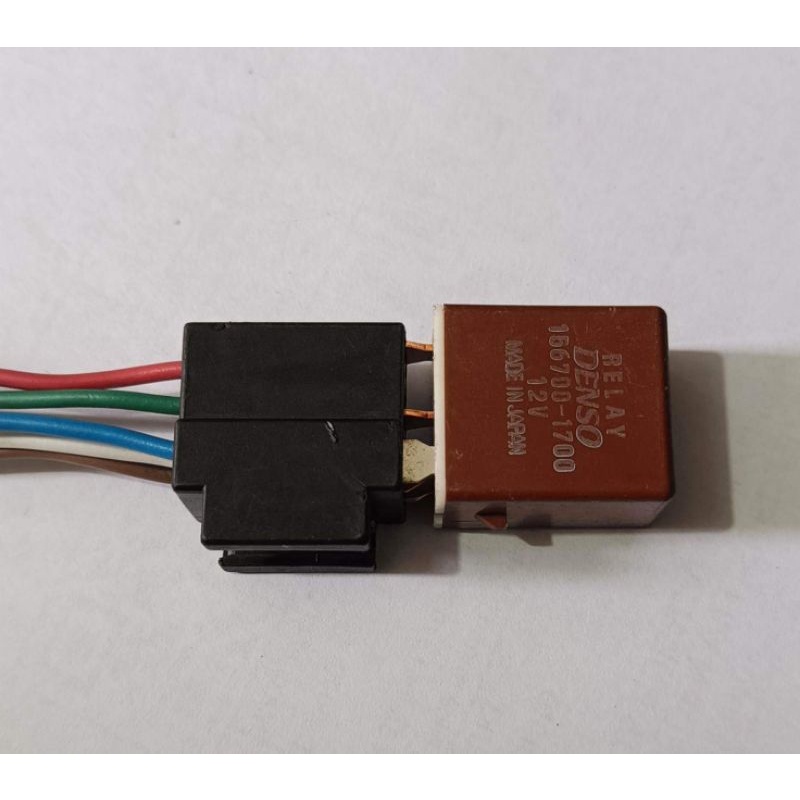 (1set)DENSO RELAY(12v ORIGINAL )SURPLUS WITH 5PIN SOCKET INSTALLED ...