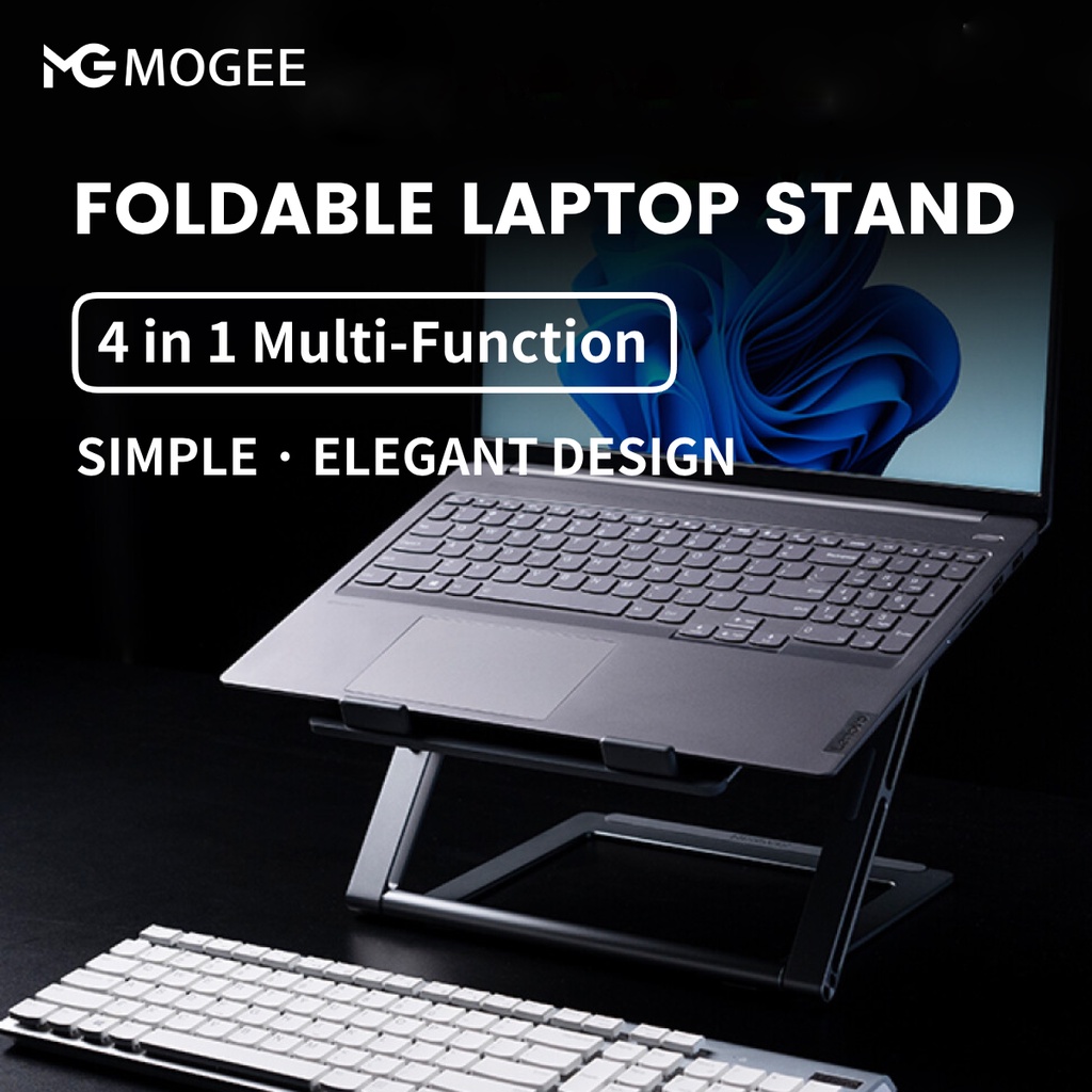 MOGEE Aluminum Adjustable Laptop Stand 360° Angle Swivel Stand Portable ...