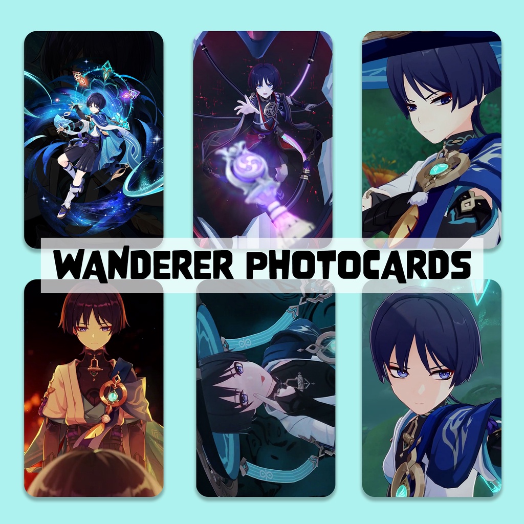 Genshin Impact Photocards - WANDERER / SCARAMOUCHE Textured Photocards Front and Back Print ...