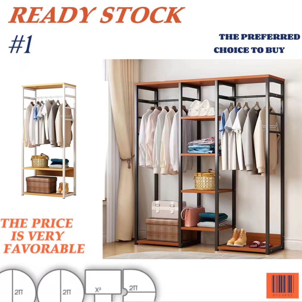 COD Modern style storage wooden wardrobe Modern Clothes Hanging ...