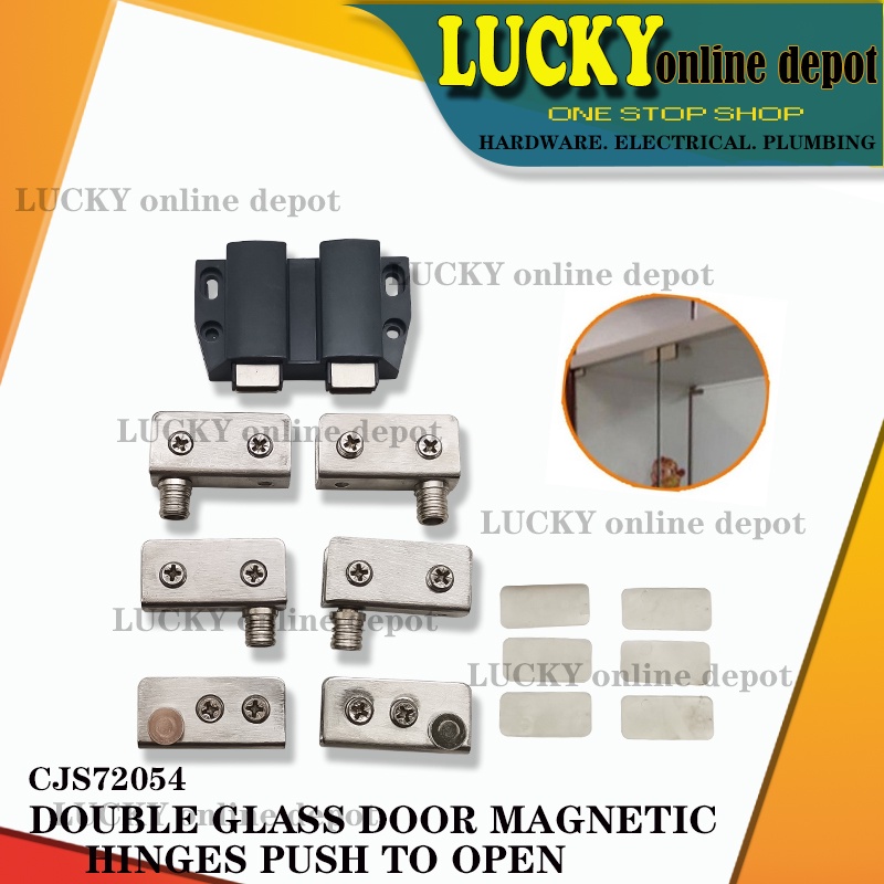 DOUBLE GLASS DOOR MAGNETIC CATCHES PUSH TO OPEN CJS72054 | Shopee ...