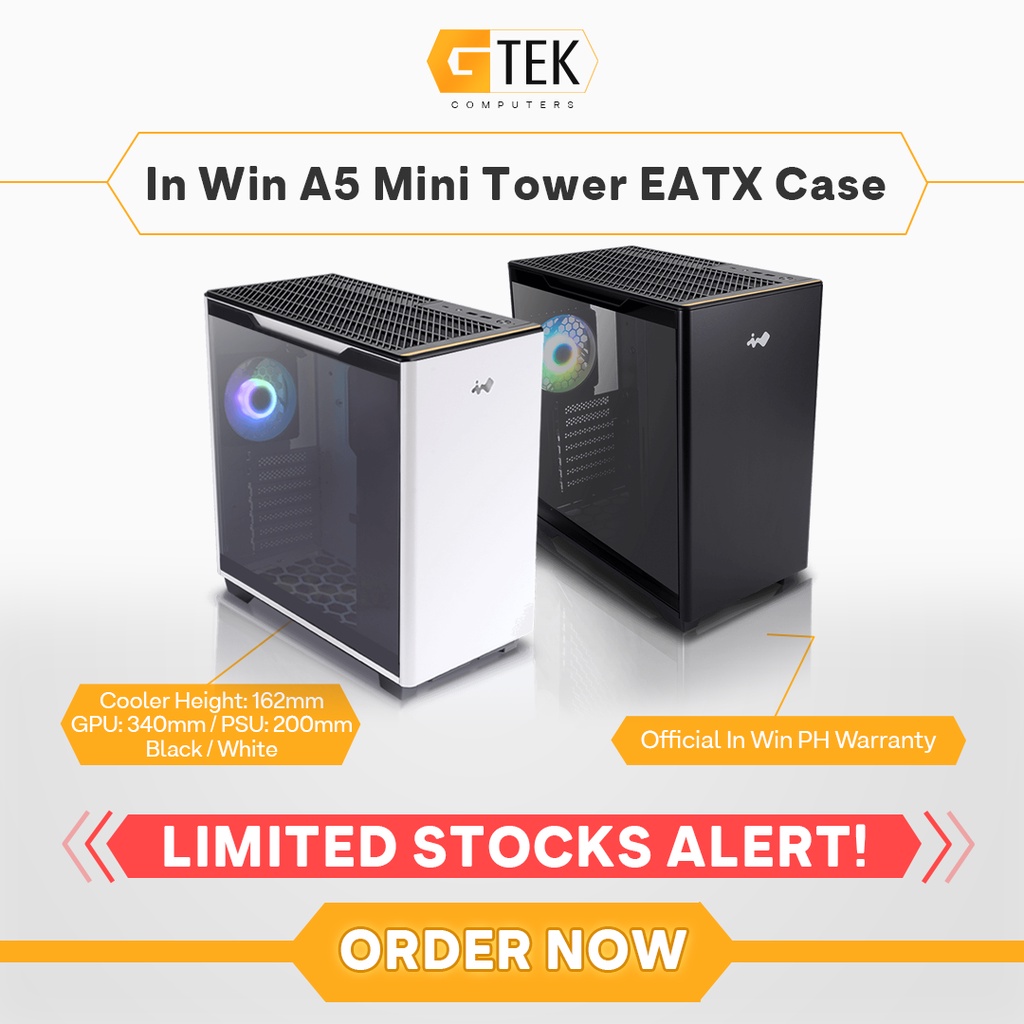 In Win A5 Mini Tower EATX Case Black / White | Shopee Philippines