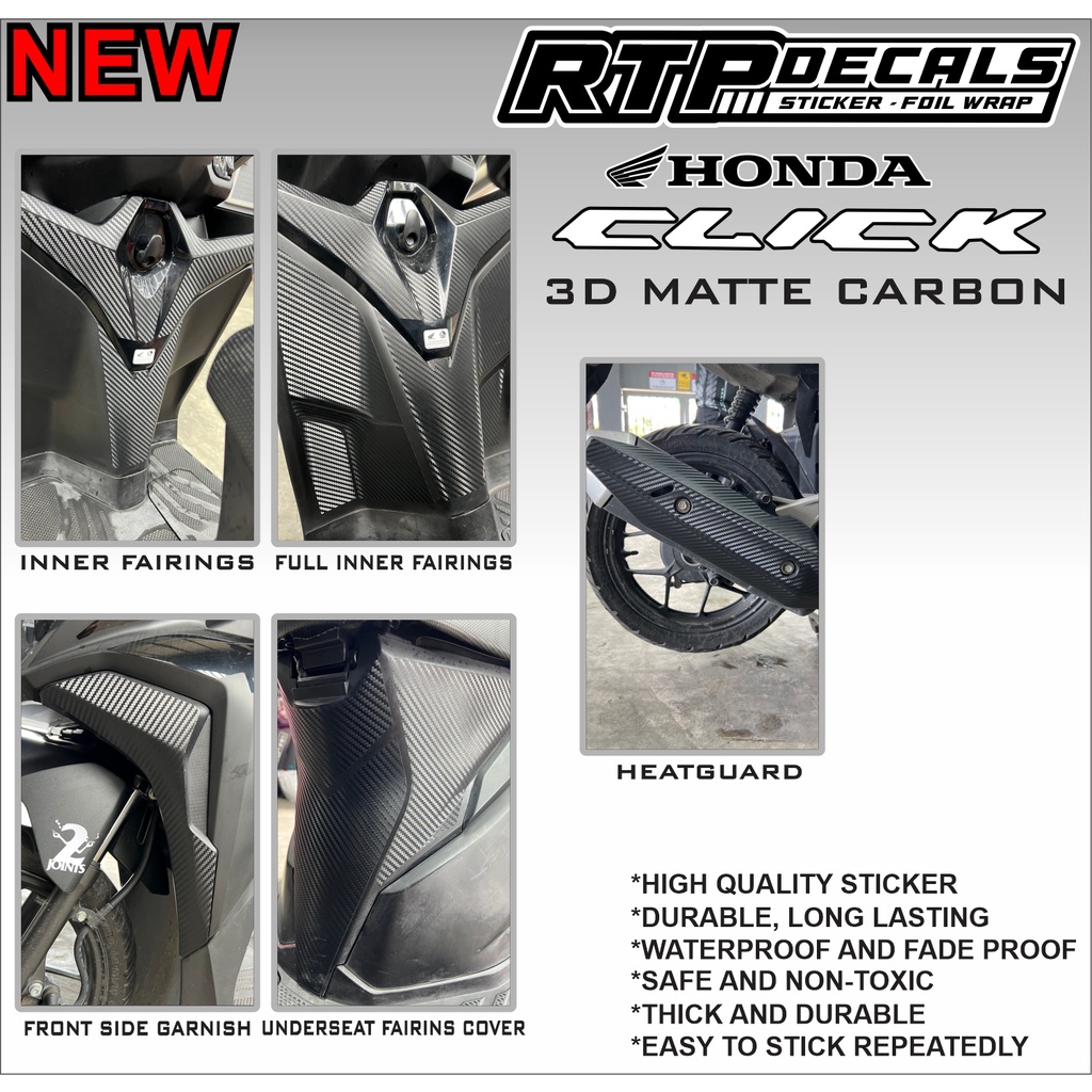 3D Carbon Fiber Accent For Honda Click Decals Sticker | Shopee Philippines