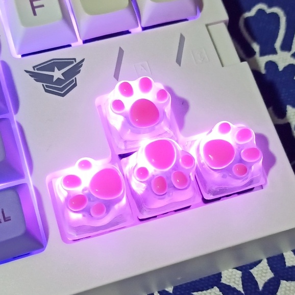 4PCS Resin Keycap Cat Claw Cute For Mechanical Keyboard | Shopee ...