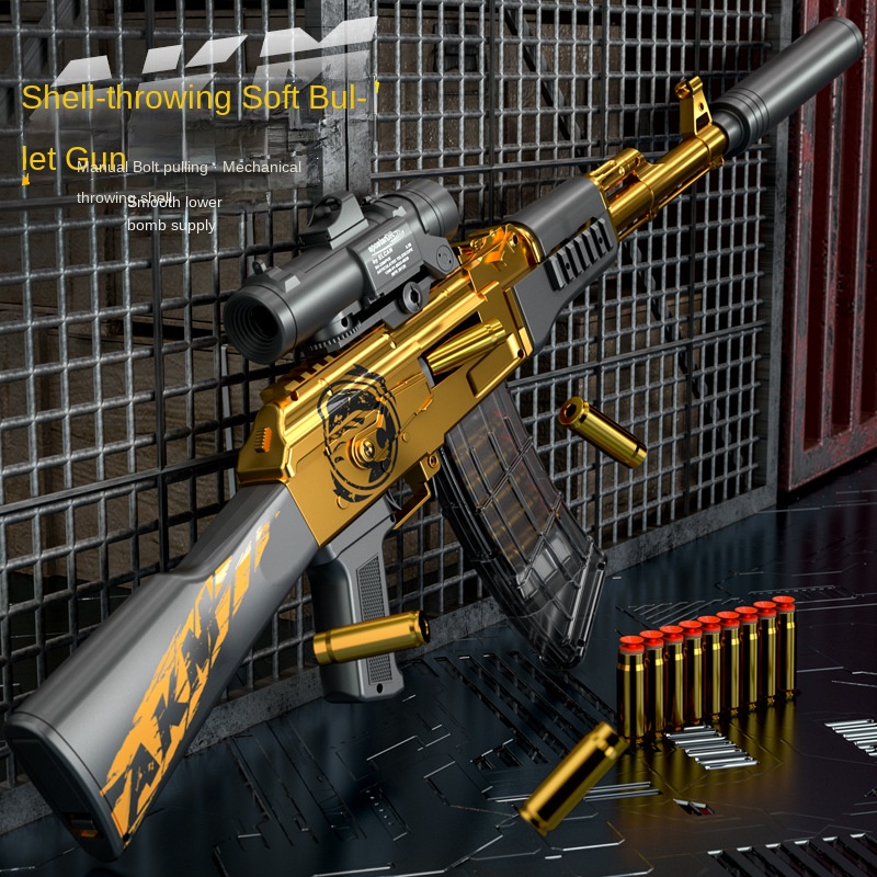 AKM can launch shell-ejecting soft bullet gun AK-47 assault rifle soft ...