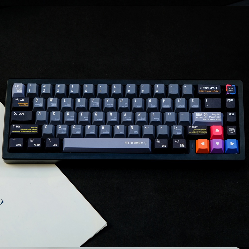 129 Keys Programmer Keycaps Hello World Cherry Profile PBT Dye ...