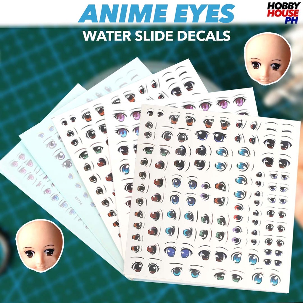 Anime Eyes Water Slide Decals 5 PCS Assorted | Shopee Philippines