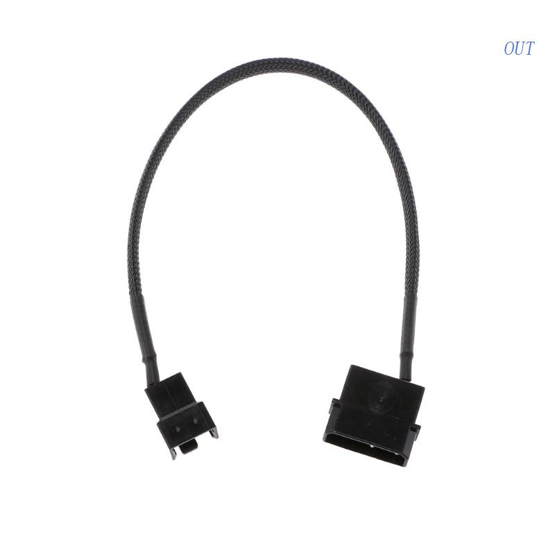 OUT 4-Pin Molex Male to 3-Pin/4-Pin PWM Male Sleeved Fan Extension ...