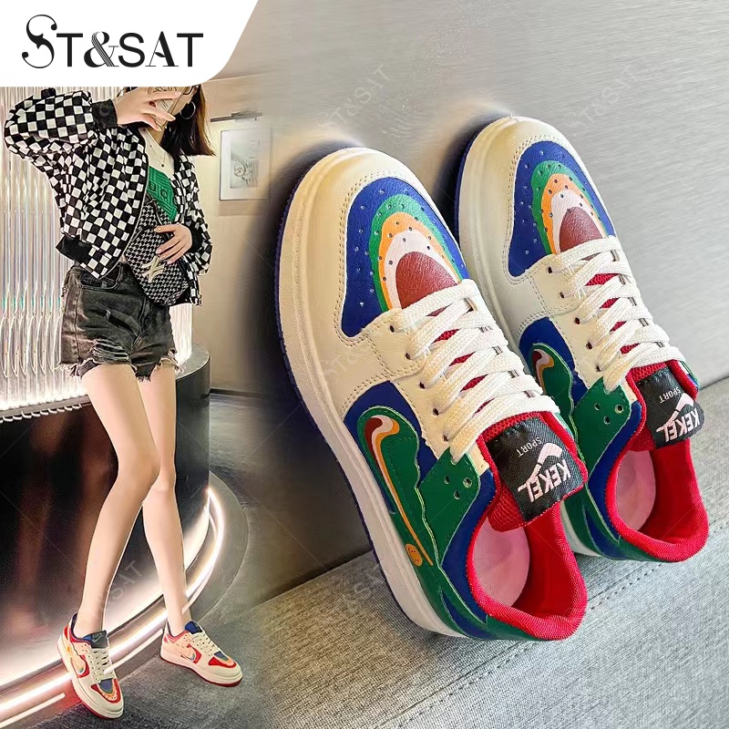 ST&SAT New Fashion Color Casual Sports shoes board shoes for women's ...