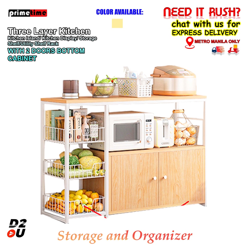 Primetim Three Layer Kitchen Island/ Kitchen Display/Kitchen Cabinet ...