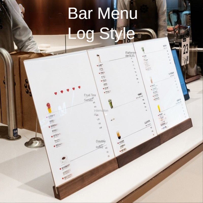 Shop Display Card Solid Wood Table Stand Billboard Bar Ordering ...