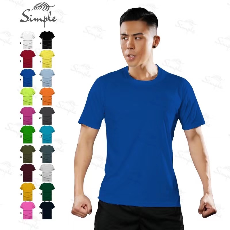 SIMPLE ACTIVE drifit t-shirt Unisex ROYAL BLUE color round neck T-shirt | Shopee Philippines